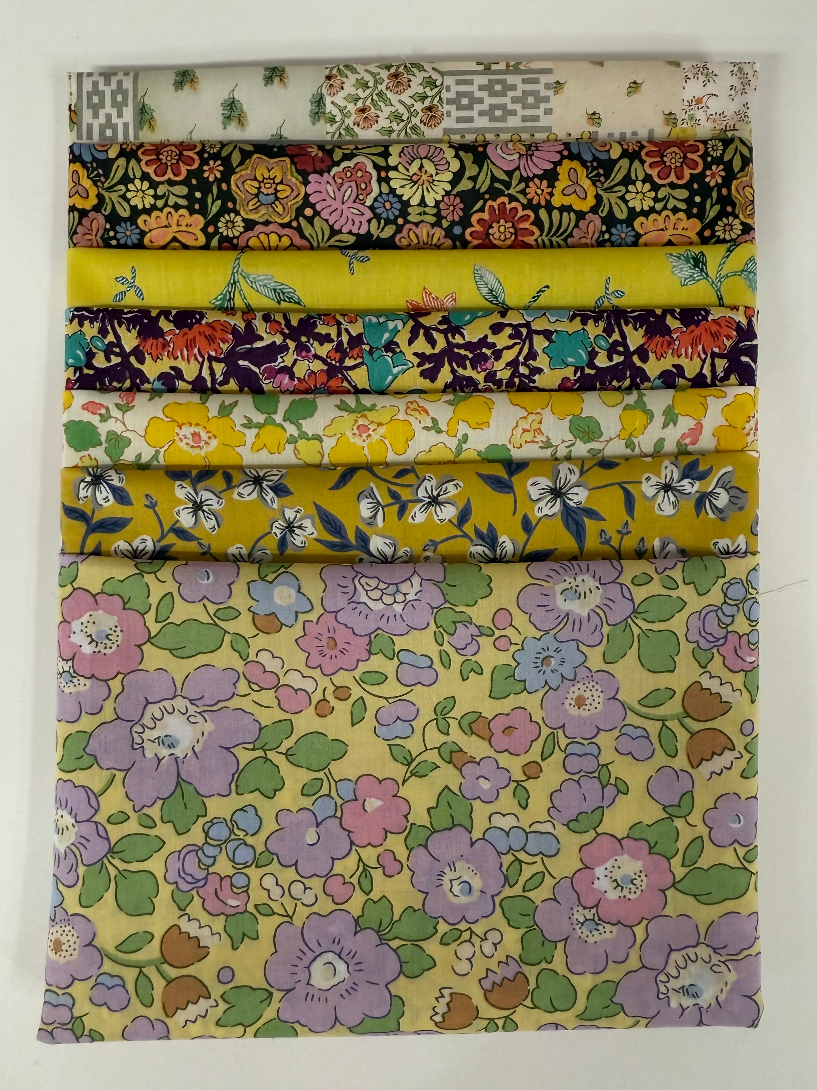 Liberty Packs - 7 x Fat 1/16s - Yellow – 60stitches